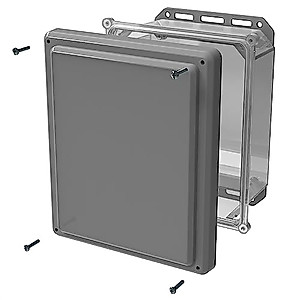 Serpac I342S,TGBC (5.46 x 10.23 x 11.75 in) Polycarbonate IP67 Waterproof UL 508A Plastic Project Junction Box Enclosure with Gray Top Screw Entry Cover and Clear Bottom