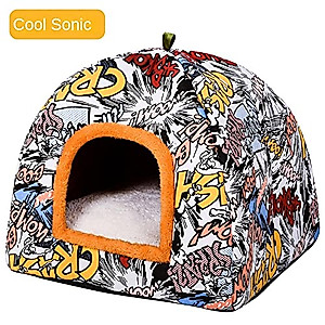 Yurt Dog House and Kitty Litter Closed Folding Villa Strawberry Nest Pet Supplies