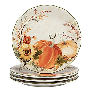 Certified International Harvest Morning 11" Dinner Plates, Multicolor, Large, Set of 4