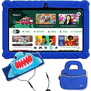 Contixo V8 Tablet for Kids and H1Kid's Fleece Headphones Bundle, Come with Sleeve Bag, Learning Tablet, Parental Control Family Link