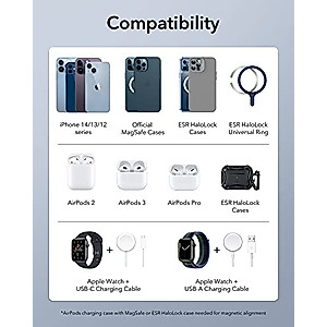 ESR for MagSafe Charger Stand (HaloLock), 3-in-1 for MagSafe Charging Station with CryoBoost, Magnetic Wireless Charger for iPhone 14/13/12 Series, AirPods Pro/3/2, Phone-Cooling Fast Charging