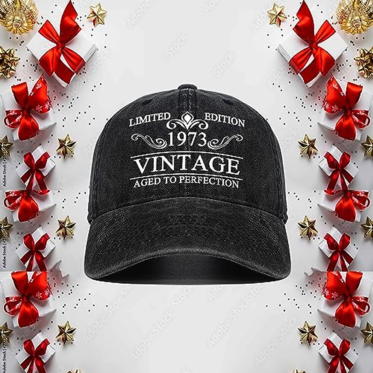 Rybicag 50th Birthday Gifts for Women Men,1973 for 50 Year Old Woman Man Vintage Hat Black
