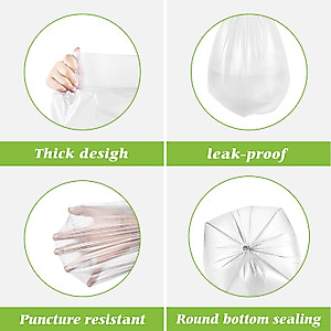2 Gallon 220 Counts Strong Trash Bags Garbage Bags by Teivio, Bathroom Trash Can Bin Liners, Small Plastic Bags for home office kitchen (Clear)
