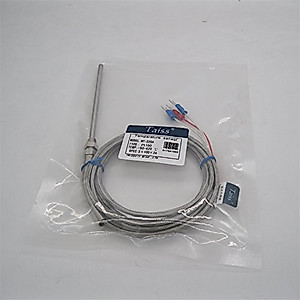 TWTADE Stainless Steel PT100 RTD Thermistor Temperature Sensor Probe,100mm / 4" Long Probe Thermocouple, Probe Diameter :5mm / 0.2" (Temperature Rang: -50~420°C) 5mm x 100mm x 2M MT-225A-100mm