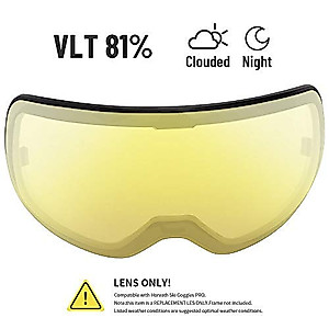 SH HORVATH Ski Goggles Replacement Dual Lens Spherical UV400 VLT81% Super Anti-Fog Windproof Scratch Resistant Skiing