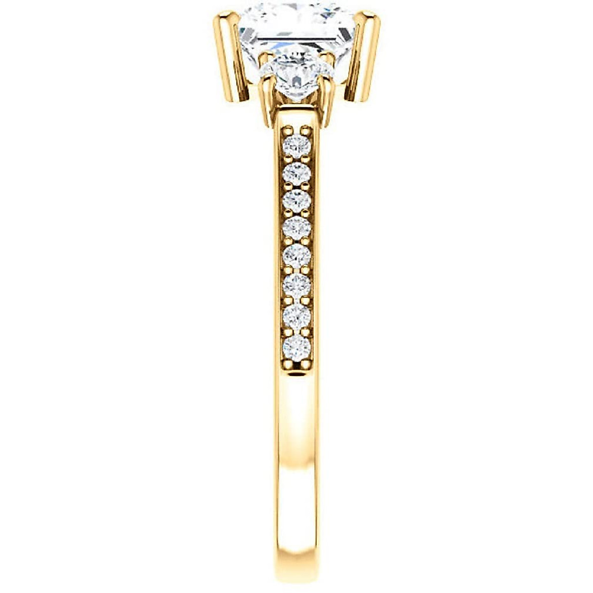 925 Silver, 10K/14K/18K Solid Gold Handmade Engagement Ring, 3 CT Princess Cut Moissanite Solitaire Ring, Wedding Ring for Women/Her, Anniversary/Promise Gifts, VVS1 Colorless (14K Solid Yellow Gold)