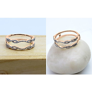 Dazzlingrock Collection 0.35 Carat (ctw) Round White Diamond Double Enhancer Wedding Ring in 14K Rose Gold Size 6.5