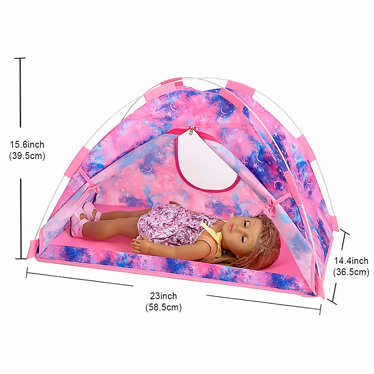 ZITA ELEMENT 11 Items 18 Inch Doll Accessories Camping Tent Set - Including Doll Camping Tent Clothes Set Binoculars Campfire Chocolate Compressed Biscuit