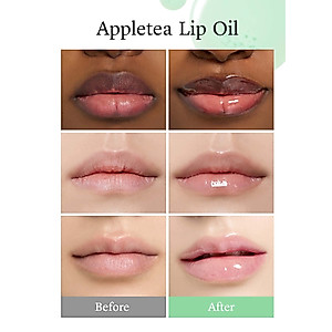NOONI Vegan Appleseed Lip Oil - Appletea | Long-Lasting, Moisturizing, Plumping, Revitalizing for Dry Lips, Waterproof, No Peel Off, Korean Tint, Hydrating, Nourishing Crystal Clear, 0.12 FL Oz