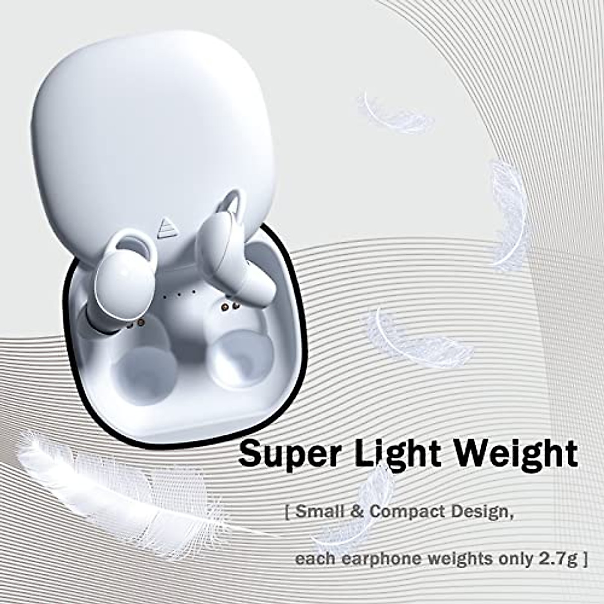 Loluka Ultra Stable Connection Push Cover Design Bluetooth Earbuds Sleep Headphones True Wireless Invisible Bluetooth Earbuds Noise Block Technology Comfortable Design