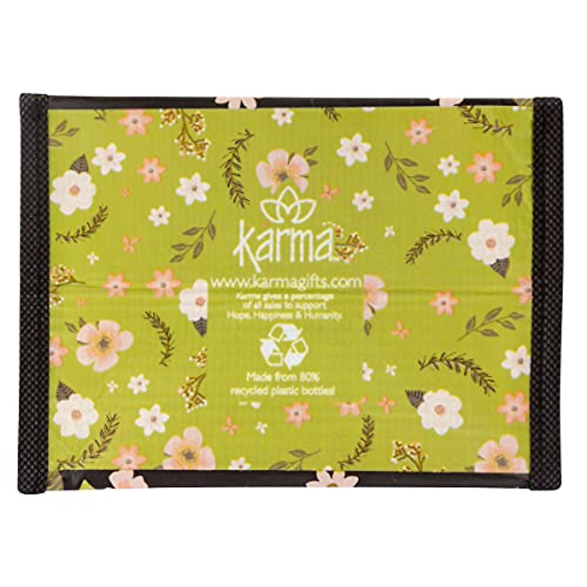 Karma Reusable Gift Bags - Tote Bag and Gift Bag with Handles - Perfect for Birthday Gifts and Party Bags RPET 1 Charcoal Flowers Small