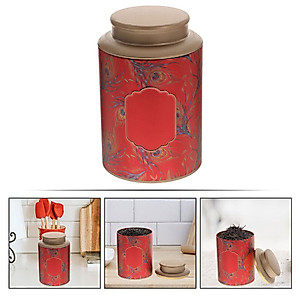 ABOOFAN 2pcs Tea Storage Tin Tea Canister Tinplate Tea Storage Holder Airtight Tea Tin Coffee Bean Canister