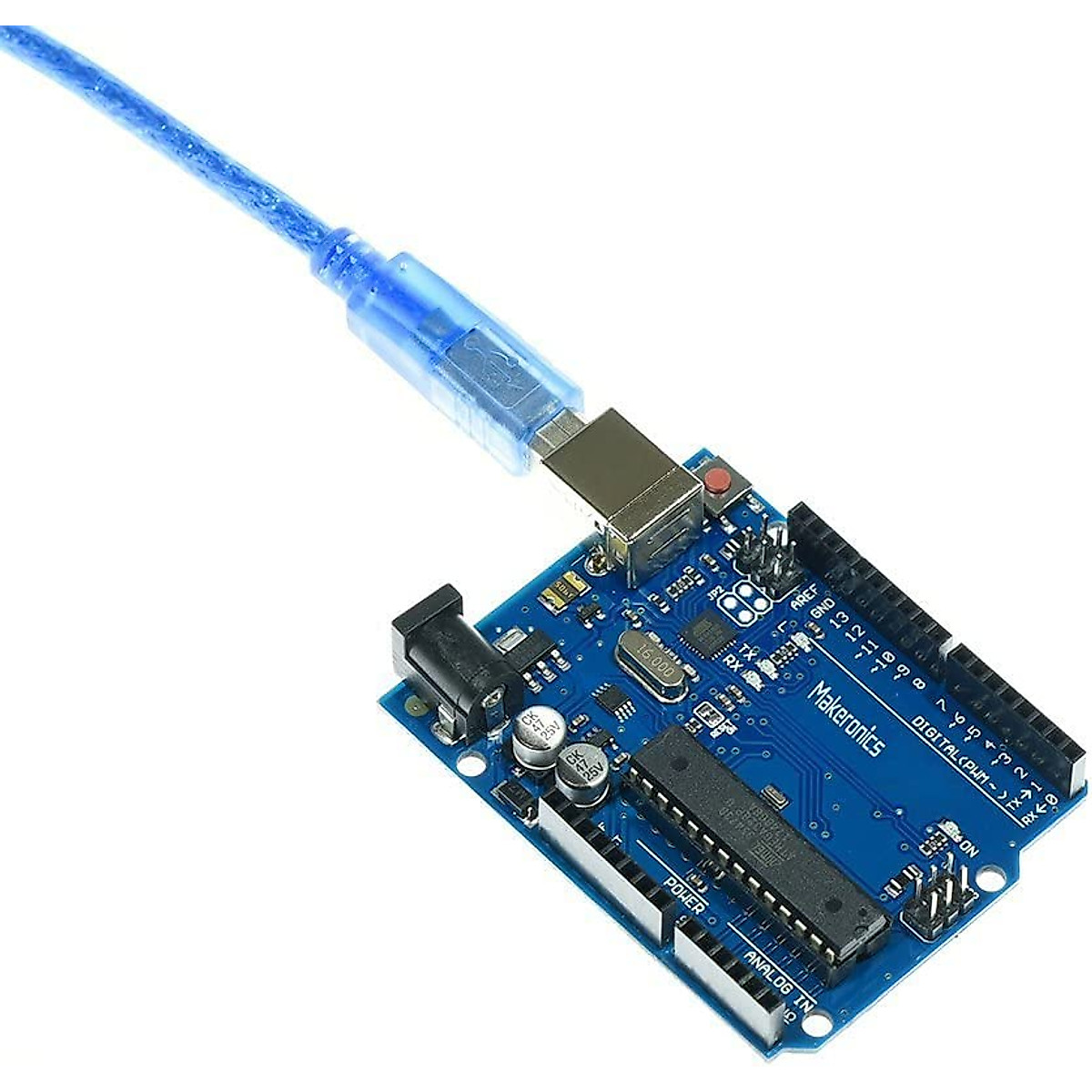 Makeronics Microcontroller Board and RAB 7-in-1 Breadboard Holder with USB Cable Compatible with UNO R3 Board ATmega328P and Arduino IDE