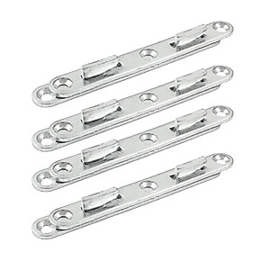 LifCratms 4 Sets Bed Rail Fasteners, 5 Inch Wood Bed Rail Connecting Fittings Thick Zinc Round Bed Hook Bed Frame Rail Hardware