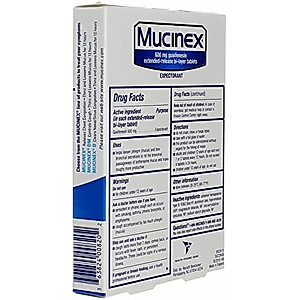 Mucinex 12-Hour Chest Congestion Expectorant Tablets, 20 Count (Pack of 2)