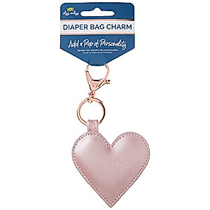 Itzy Ritzy Diaper Bag & Purse Charm, Keychain & Luggage Marker; Measures 6" Long & 3" Wide; Features Durable Clasp & Trendy Rose Gold Hardware, Blush