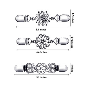 Hicarer 6 Pieces Vintage Shirt Dress Cardigan Clip, Waist Clip for Women, Sweater Shawl Brooch Jacket Clip for Clothing (Vintage Style)