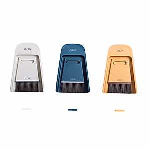 GOOHOCHY Household Broom and Dustpan Soft Bristle Broom Car Dustpan and Broom Office Supplies Mini Hand Broom Table Broom and Dustpan Mini Broomstick Desktop Sweep Cleaning Brush Yellow
