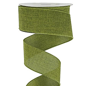 MEEDEE Sage Green Wired Ribbon for Christmas Tree Ribbon Garland Burlap Christmas Wired Ribbon 2.5 Inch by 25 Yards Perfect for Wreath Supplies Gift Wrapping Bow Making Home Decorations