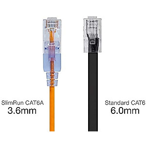 Monoprice Cat6A Ethernet Patch Cable - 5 Feet - Yellow (5 Pack) Network Internet Cord - RJ45, Stranded, UTP, Pure Bare Copper Wire, 30AWG - SlimRun Series