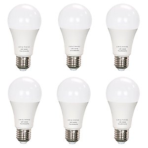 A19 LED Light Bulb - 60 Watt Equivalent, Daylight White 6000K, 800 Lumens 10W LED Bulbs Bright, Non-dimmable, 6-Pack