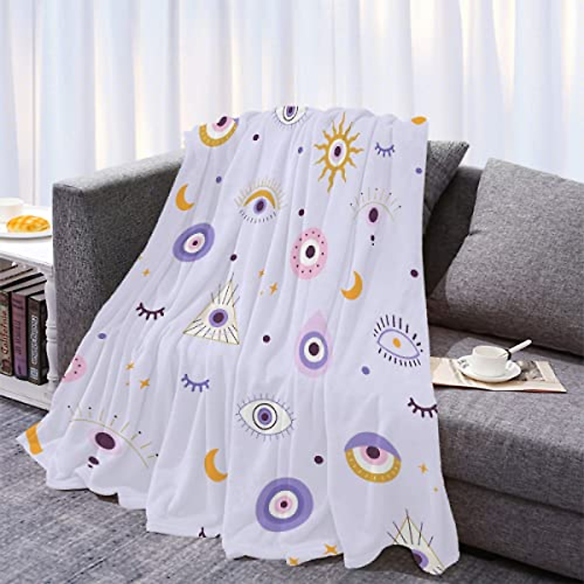 Evil Eye Pattern Throw Blanket Super Soft Fuzzy Plush Fluffy Blanket for Gifts,Bedding Quilt Home Decor for Couch Sofa Bed All Season,30"x40" for Pets