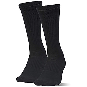 Under Armour Train Crew Socks, 2-Pair, Black, Shoe Size: Mens 4-8, Womens 6-9