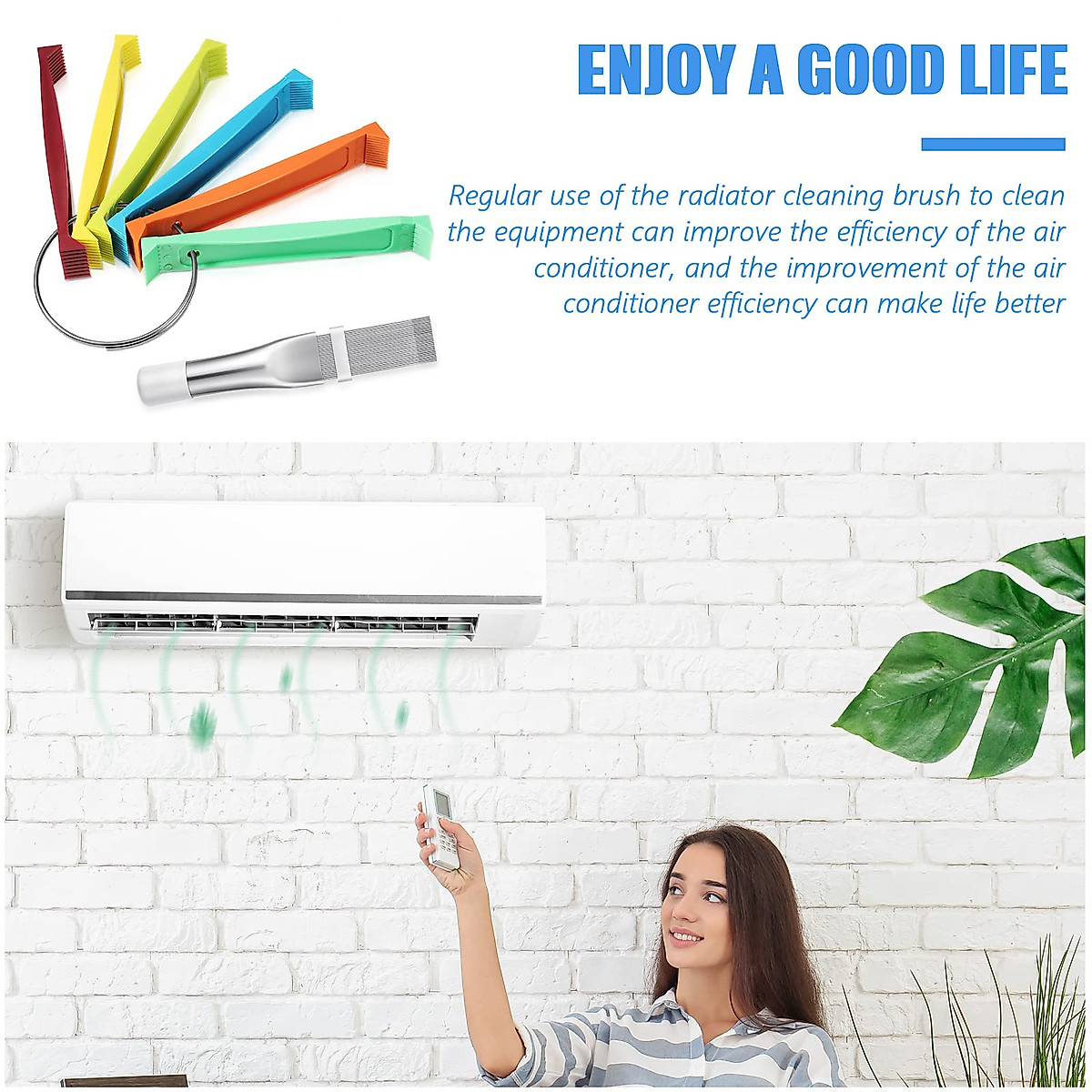 2 Pieces Different Fin Comb Condenser Fin Straightener Air Condition FCR6 Fin Comb and Stainless Steel Fin Comb Radiator Repair Tool Set for Straighten Evaporator Condenser Coils