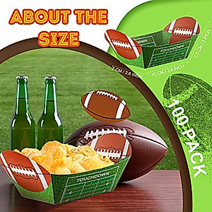 Crtiin 200 Pieces Football Paper Bowl Football Snack Bowls Football Party Supplies Food Trays Nacho Trays Disposable Serving Trays for Football Tailgate Party Decorations (Football)