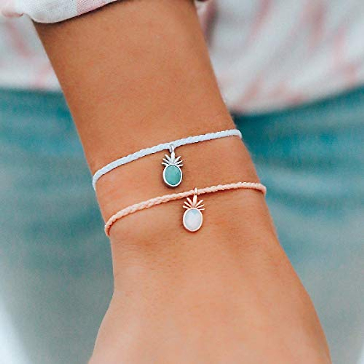 Pura Vida Rose Gold Tropical Breeze Bracelet - Waterproof, Adjustable - Blush