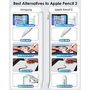 Stylus Pen for iPad ，Same as Apple Pencil 2nd Generation，Pencil 2nd Gen Magnetic Wireless Charging Compatible with Apple iPad Pro 11 in 1/2/3/4, iPad Pro 12.9 in 3/4/5/6, iPad Air 4/5, iPad Mini 6