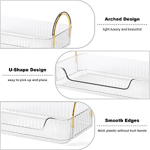 Weidace Bathroom Counter Organizer Countertop Shelf, Skincare Organizer Perfume Holder for Dresser, Bathroom Countertop Tray for Cosmetic, Skin Care, Lipstick (2 Tiers, White)