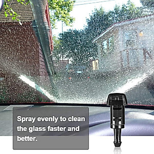 Front Windshield Washer Nozzles Kit for Dodge, Jeep, Ram - Replaces OEM # 4805742AB Washer Jet and Fluid Hose with Connector