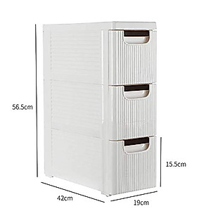 Storage 2021 New Furniture Home Furnishing Plaza 3-Drawer Rolling Cart Organizer Unit with Wheels Narrow Slim Container Cabinet for Bathroom Bedroom Simple Market Basket Stand Organizer