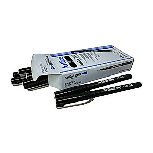 Artline 200 Fineliner Pen Water-based Ink 0.4mm Tip 0.4mm Line Black Ref A2001 [Pack of 12]