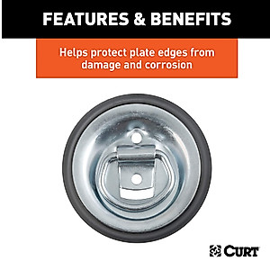 CURT 83720 3-Inch Black Plastic Tie Down Anchor Backing Plate Trim Ring