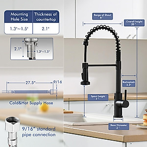 GIMILI Black Touchless Kitchen Faucet with Soap Dispenser Motion Sensor Kitchen Faucets with Pull Down Sprayer Single Handle Kitchen Sink Faucet