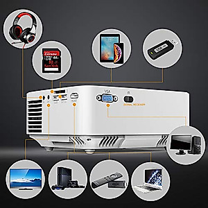 Mini Projector, 3Stone Upgraded Portable LCD Video Projector with 1080P Supported and Built-in Speakers, Multimedia Home Theater Small Projector Compatible with HDMI, USB, AV, DVD, VGA, Laptop