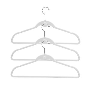 BriaUSA Cascade Hangers White Steel Swivel Hooks -Slim, Sturdy Saves You Extra Space - Box of 20