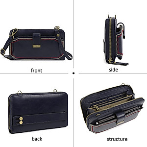 Perlvin Alinne Rifd blocking Wristlet Wallet with Cell Phone Holder Crossbody Bags Purse for Women