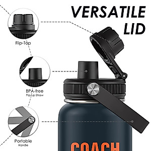 WWHSAI Coach Gifts - Baseball, Soccer Coach Gifts for men, Cheer Coach Gift - Birthday Gift Idea for Appreciation coach men - 32oz Insulated Travel Water Bottle Coffee Mug Coach Nutriton Facts
