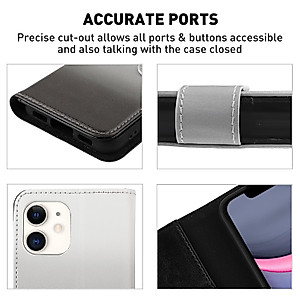 MONASAY Wallet Case Compatible for iPhone 11, 6.1-inch, [Glass Screen Protector Included] [RFID Blocking] Flip Folio Leather Cell Phone Cover with Credit Card Holder, Dreamlikes