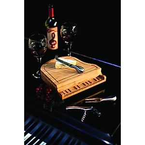 TOSCANA - a Picnic Time brand Piano Cheese Board & Knife Set, Novelty Charcuterie Board with Cheese Knife Set, Cheese Boards Charcuterie Boards, (Bamboo)
