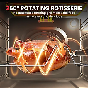 GASLAND 24 Inch Electric Wall Oven, 2.6 Cu.ft Built-in Single Wall Oven, 12 Cooking Functions, 3D Heating, Convection Oven with Rotisserie, Touch Control, Safety Lock, ETL Certified, Stainless Steel