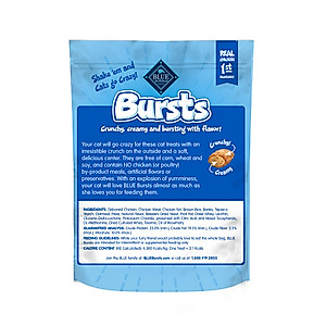 Blue Buffalo Bursts Crunchy & Creamy Cat Treats, Great for Training, Paw-Lickin' Chicken, 5-oz Bag