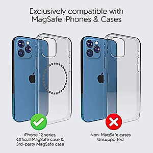 TALK WORKS Gooseneck Clip Mount Compatible w/iPhone 13/13 Pro/13 Pro Max/Mini, 14/14 Plus/14 Pro/14 Pro Max, 12, MagSafe Phone Cases - Magnetic Holder Stand Tabletop Clamp (Black)