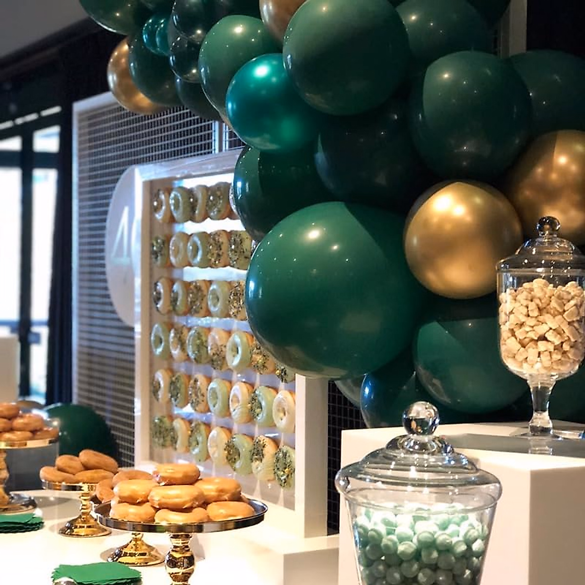 Green and Gold Balloon,57Pcs Green Gold Balloons Party Decorations 12in Dark green,metallic gold Latex Party Balloons for Birthday Decorations, Baby shower,Graduation,Jungle Party Decora