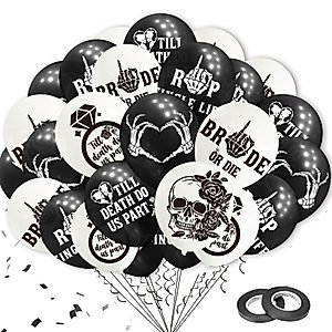 60Pcs Bride or Die Balloons Bride or Die Bachelorette Party Decorations Till Death Do Us Part Decor Bachelorette Party Balloons for Rip Single Life Till Death Do Us Party Bachelorette Decorations