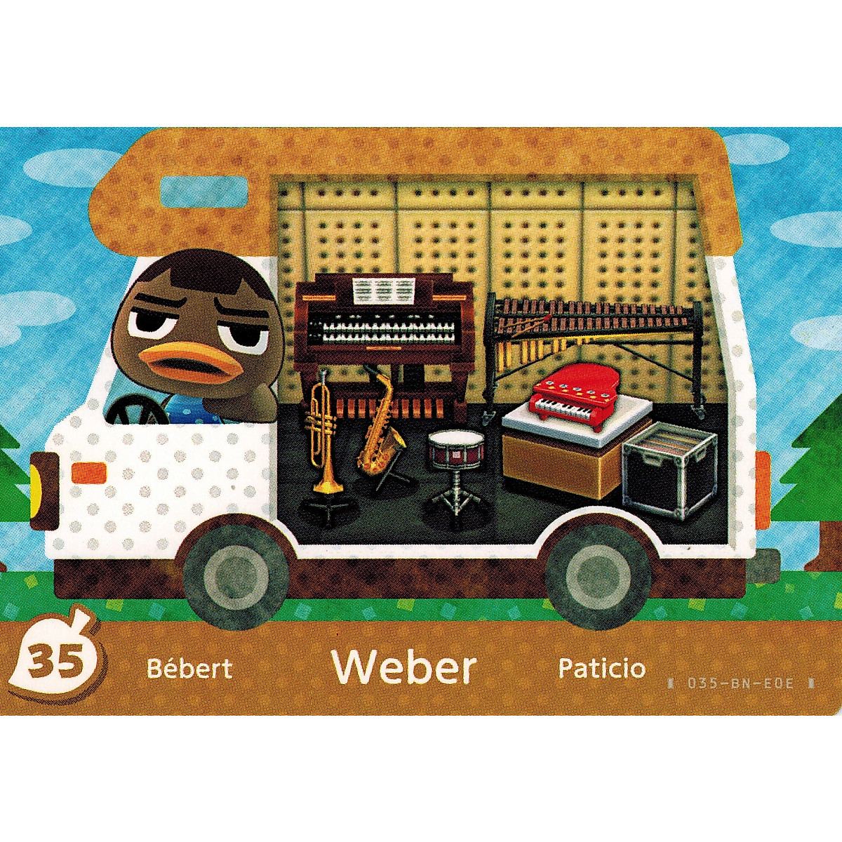 Nintendo New Leaf Animal Crossing Welcome Amiibo Card Weber 35/50 USA Version
