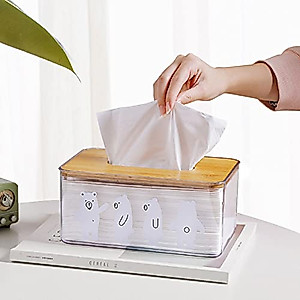 Delgeo Bamboo Dryer Sheet Holder, Simple and Light Style Washer Dryer Sheet Dispenser, Clear Container Storage Box for Laundry Room Decor, Removable - Eco-Friendly Material - Large Capacity.